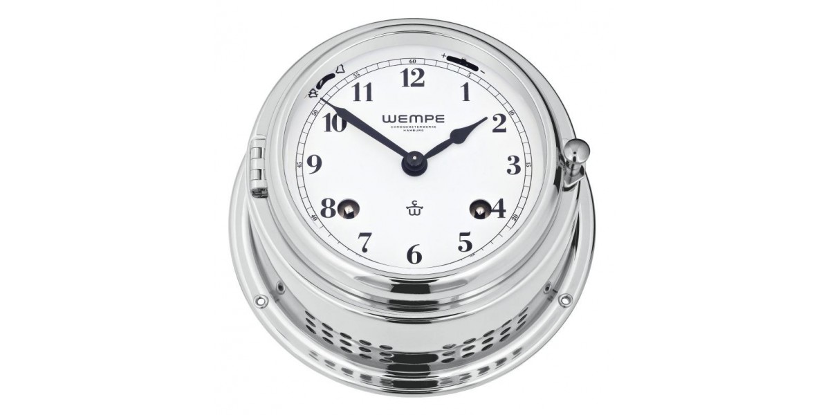 Wempe Ship clock Bremen II Chrome-plated Brass Arabic Numerals | ARC ...
