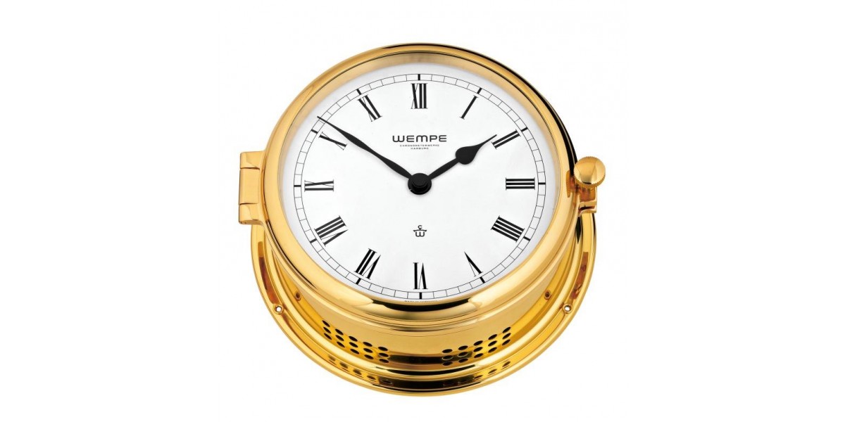 Wempe Ship's Clock Admiral II Brass Quartz | ARC Marine - ARC Marine