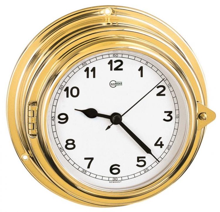 Barigo Yacht Porthole Quartz Ship’s Clock Brass - ARC Marine